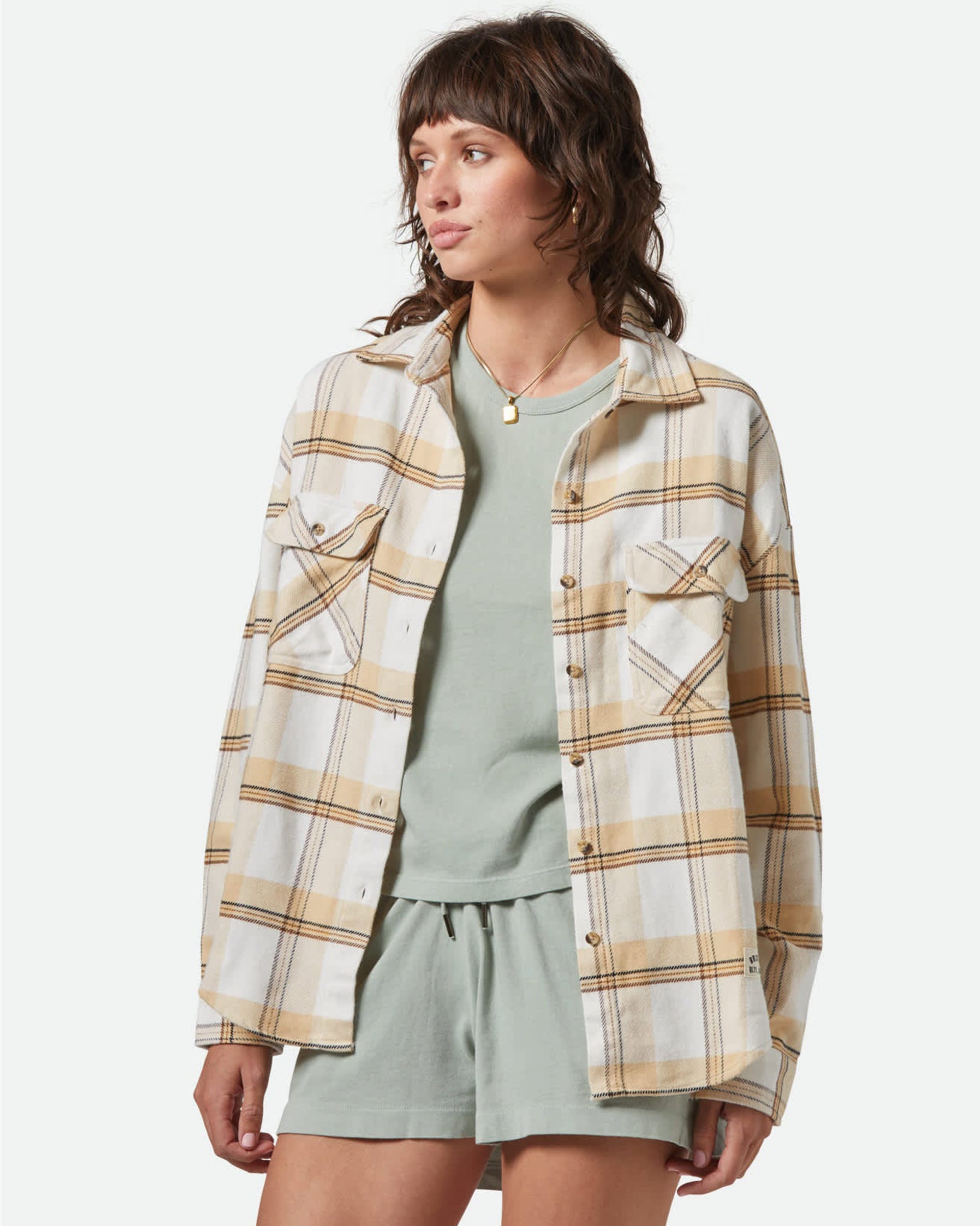 Bowery Classic Flannel - Off White/Semolina/Washed Copper Plaid – Jack ...