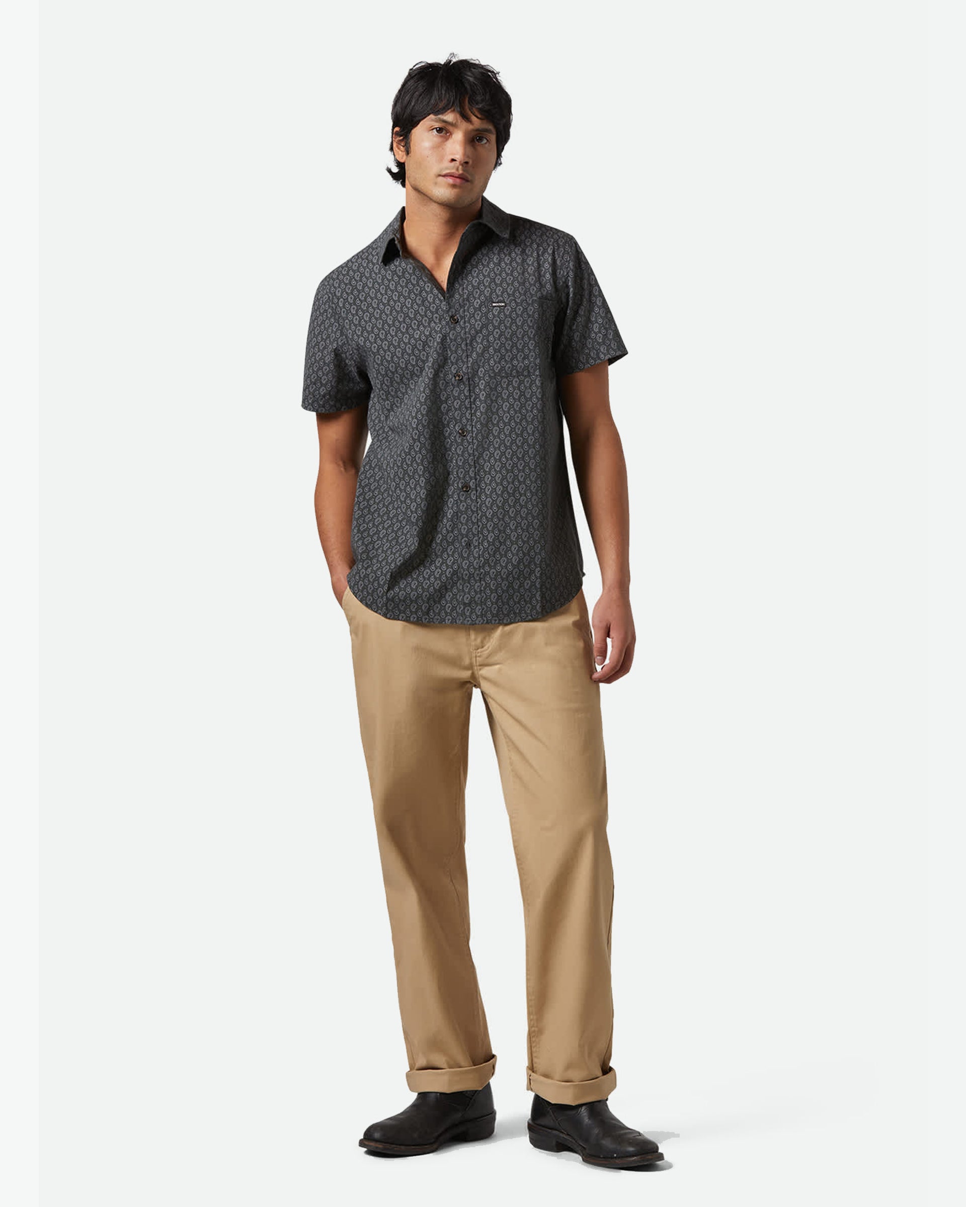 Charter Print S/S Woven Shirt - Washed Black/Paisley – Jack's Surfboards