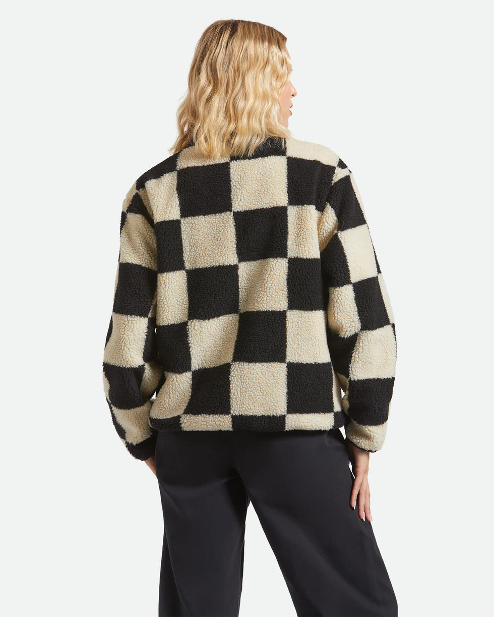 Delilah Sherpa Jacket - Black/Natural Finish Line Checker – Jack's ...