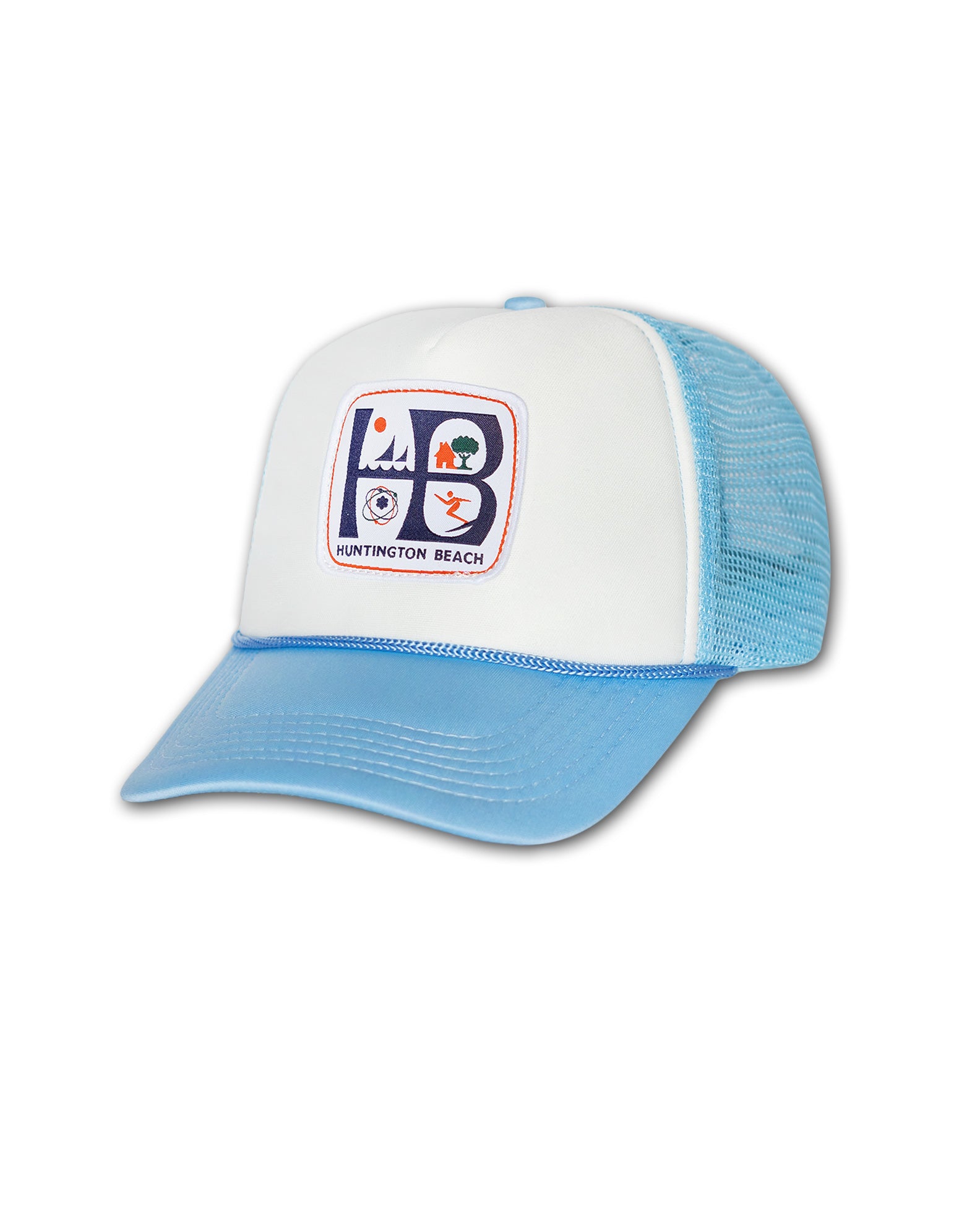 HB Logo Trucker Hat 25' - White/Light Blue – Jack's Surfboards