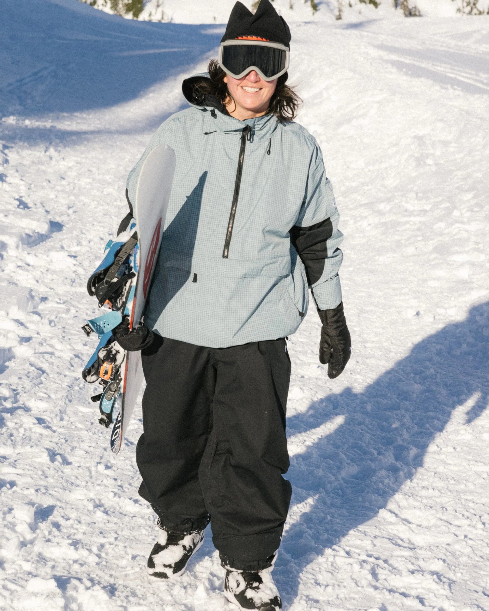 Women's Outline Shell Anorak - Dusty Marine Grid – Jack's Surfboards