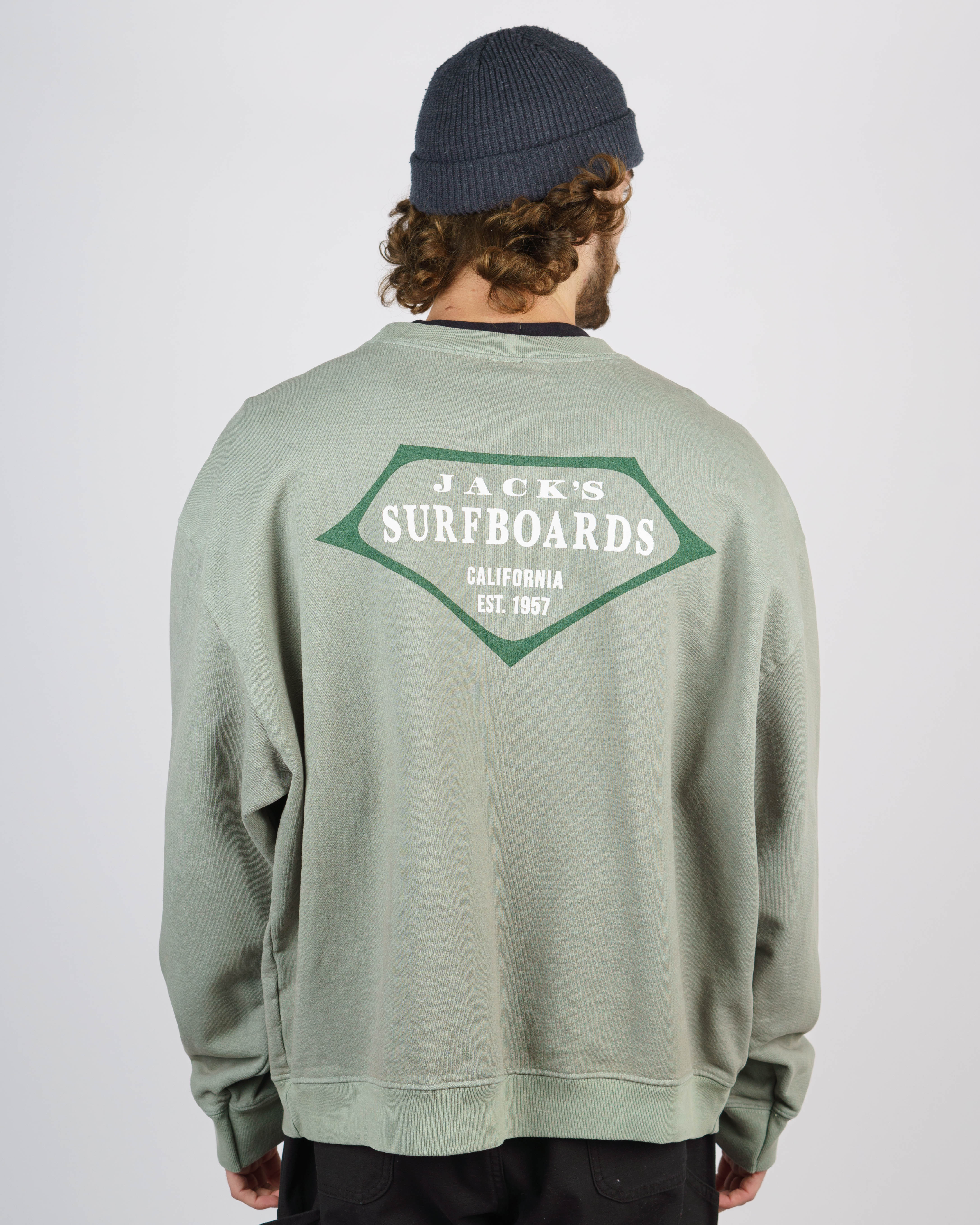 Retro Lam Heavyweight Crewneck - Sage – Jack's Surfboards