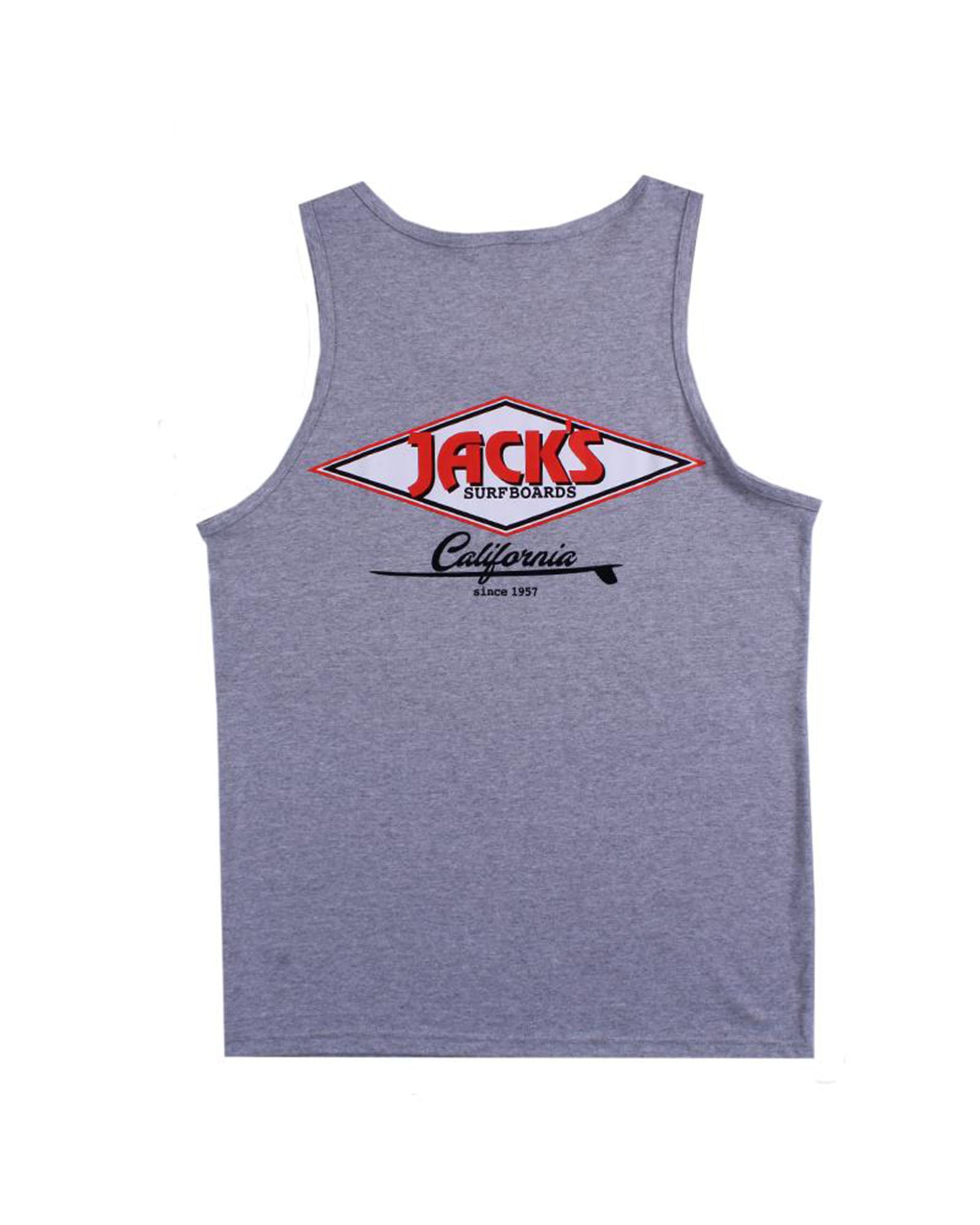 Cal Diamond Tank Top - Athletic Heather Grey – Jack's Surfboards
